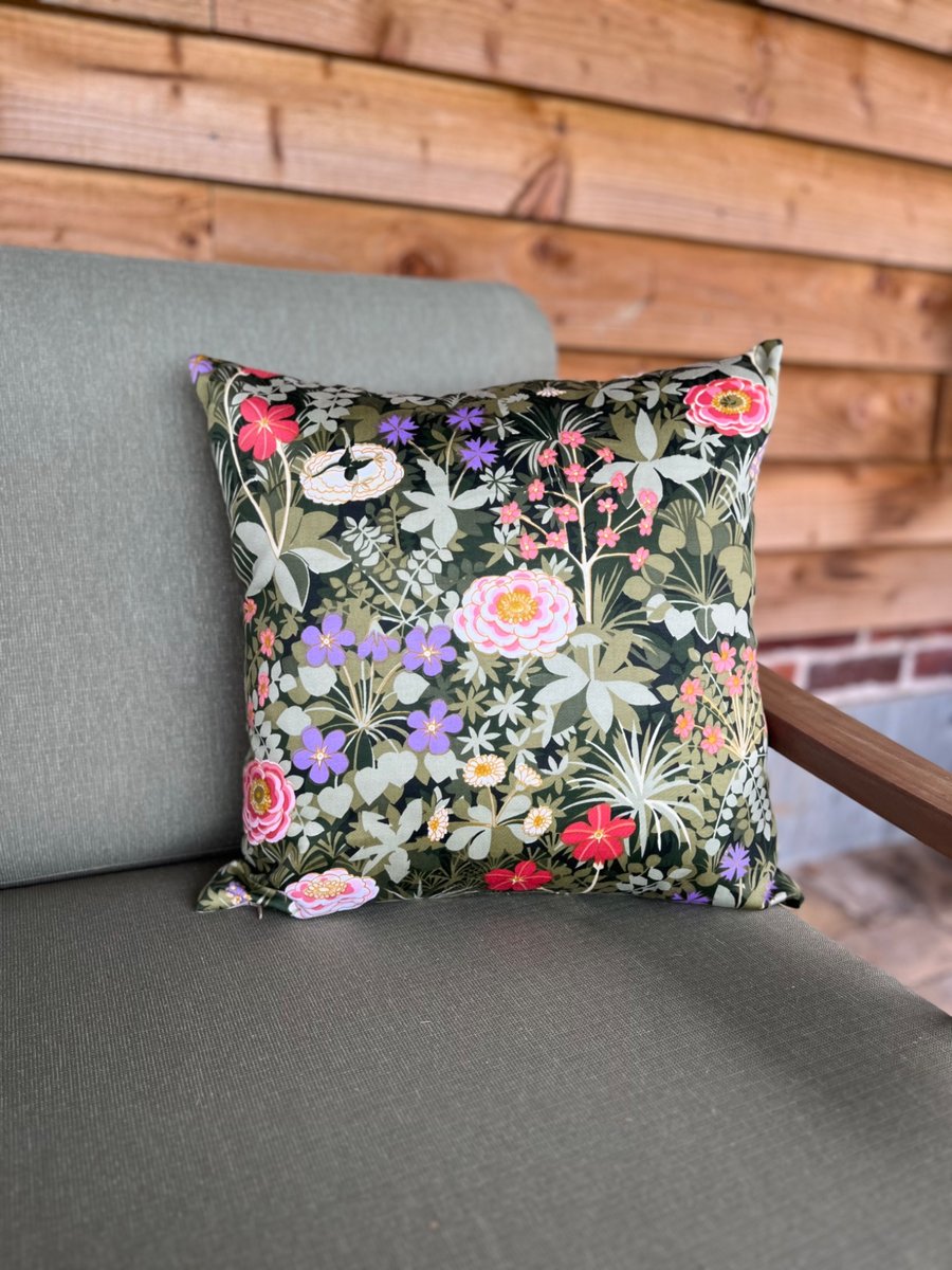 Vintage Italian Garden cotton and linen square ... - Folksy