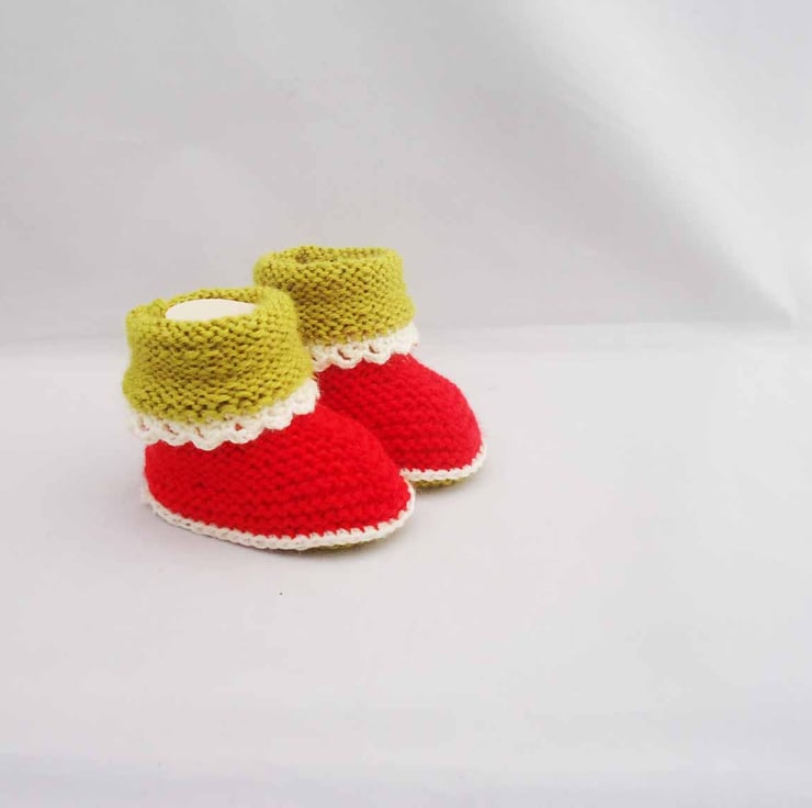 Baby Booties, Cute Baby Booties, Wool and Acryl... - Folksy