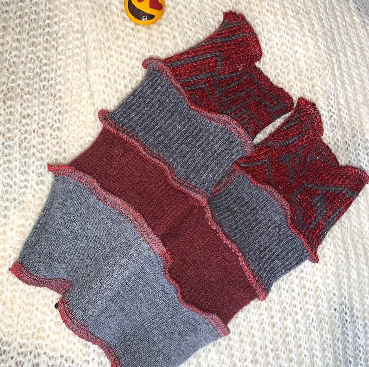 Recycled Wool Fingerless Gloves: Upcycled Hand ... - Folksy