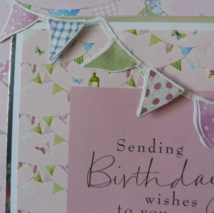 Bunting Happy Birthday Card - Folksy