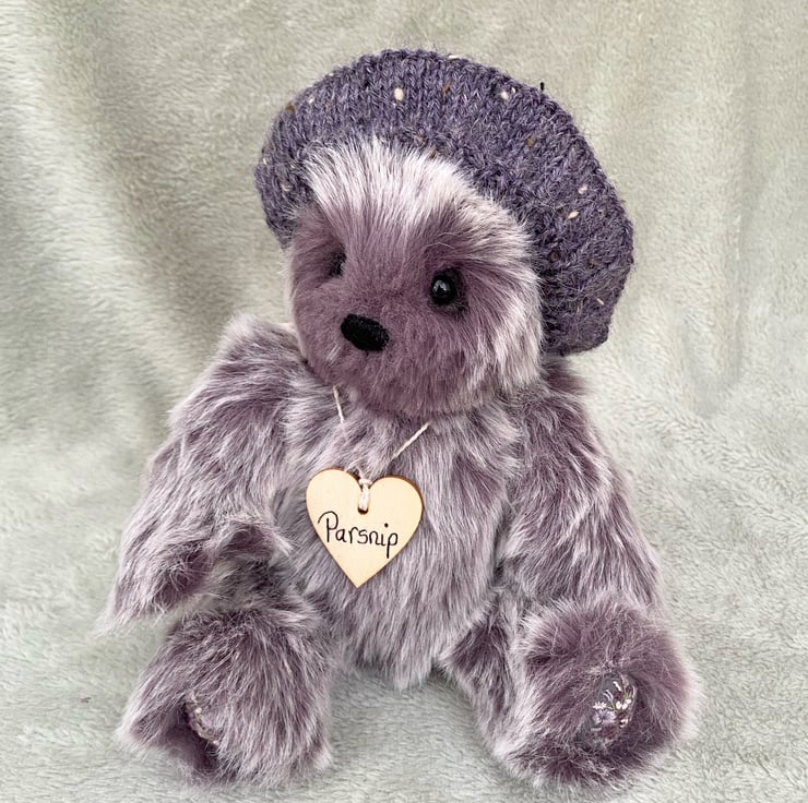 Hand embroidered artist bear, unique collectabl... - Folksy