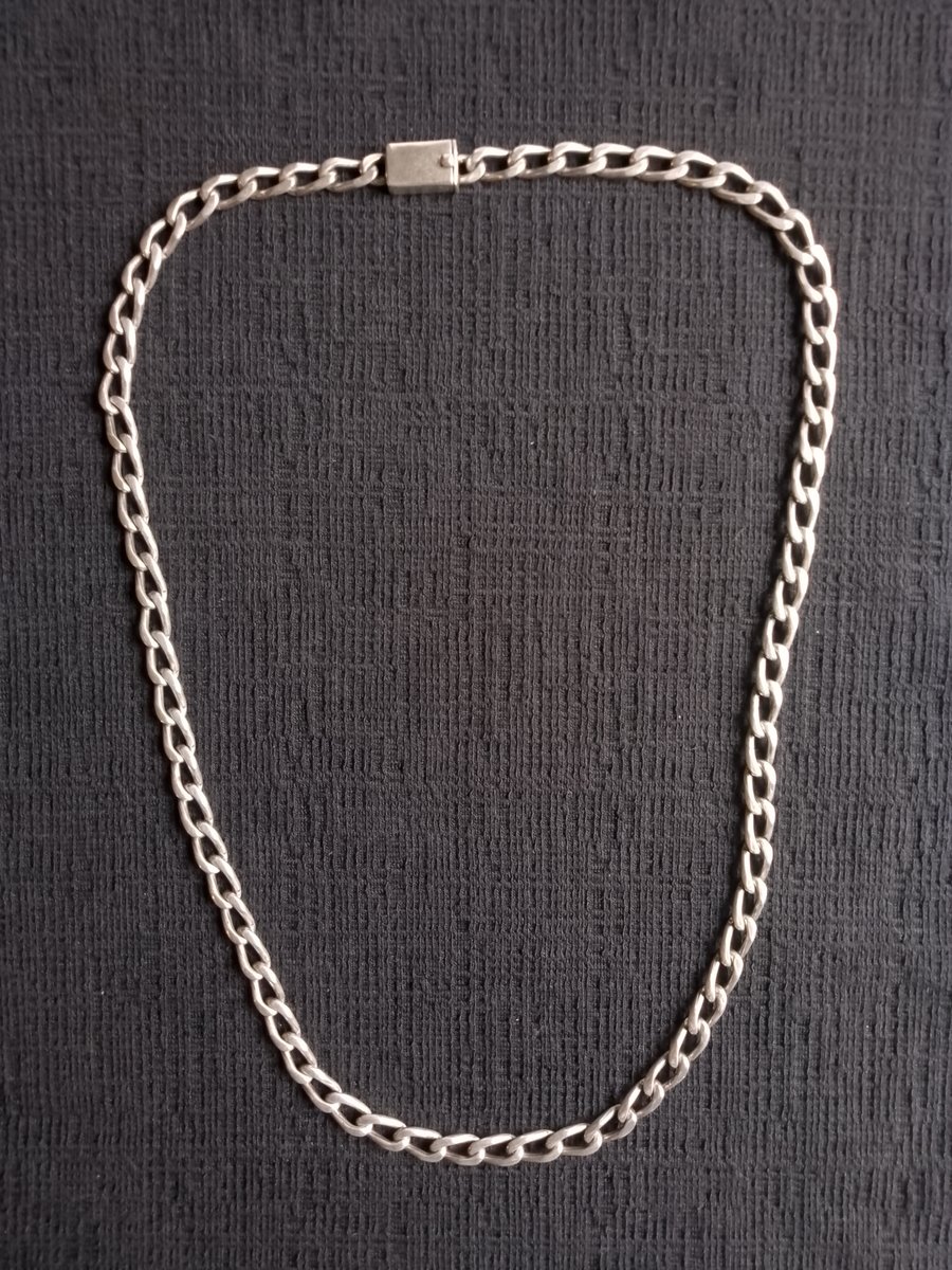 Handmade Sterling Silver Curb Chain Necklace - Folksy