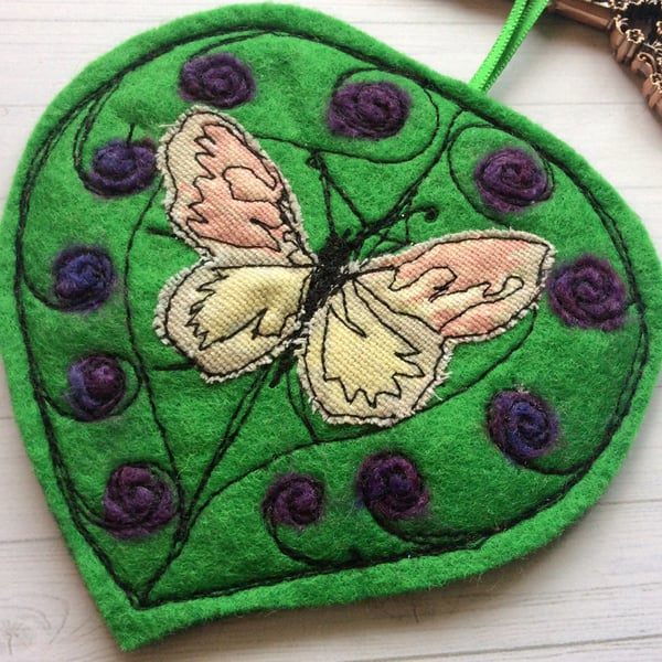 Handmade leaf and butterfly felting wool and ma... - Folksy