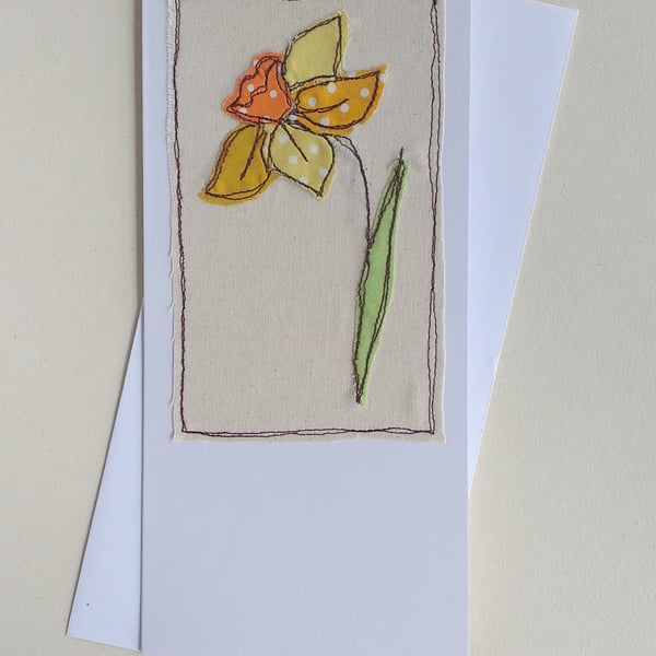 Appliqued Daffodil Card - Folksy