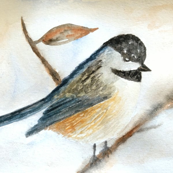 Bird on tree branch painting, Original watercol... - Folksy