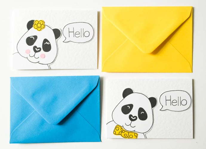Cute Panda Notecards, Stocking filler Thank you... - Folksy