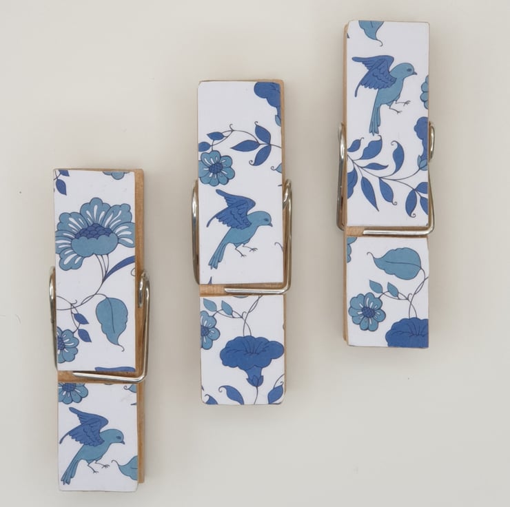 Bird fridge Magnets - magnetic pegs set of 3 - Folksy