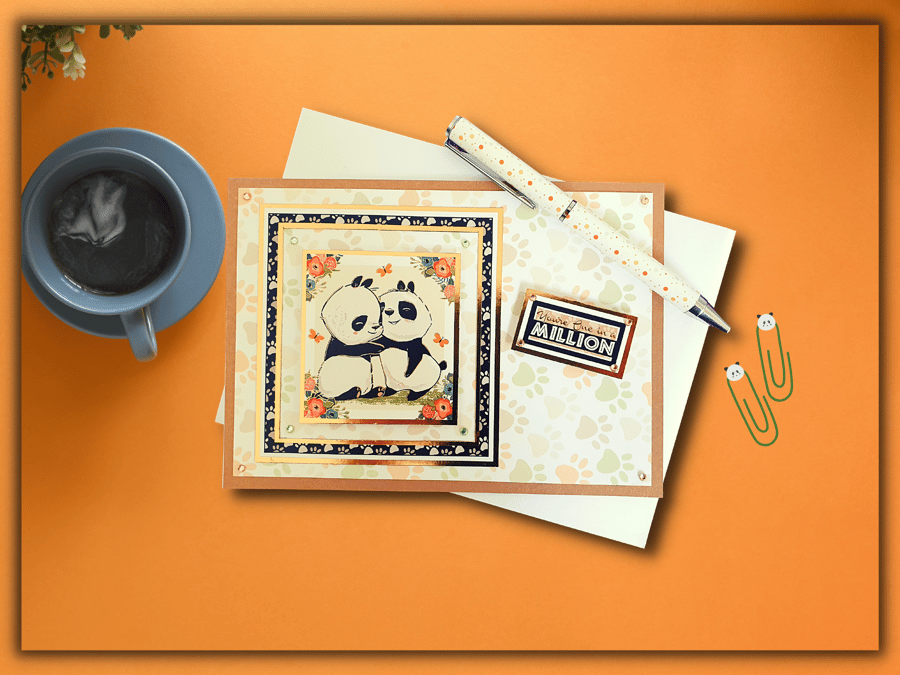 One In A Million Greeting Card featuring Two Pa... - Folksy