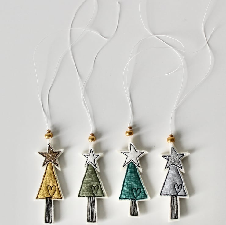 Christmas Tree Parcel Toppers - Pack of 4 - Folksy