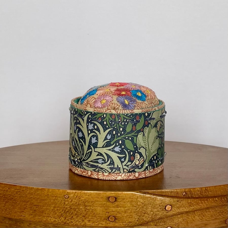 Hand made embroidered pin cushion- ‘Chrysanthem... - Folksy