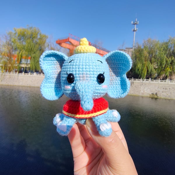 Crochet Elephant Doll Crochet Dumbo Doll Knitti... - Folksy