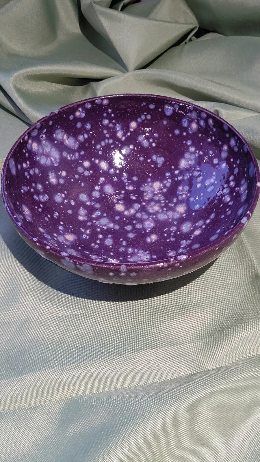 Large speckled purple bowl handmade pottery - Folksy