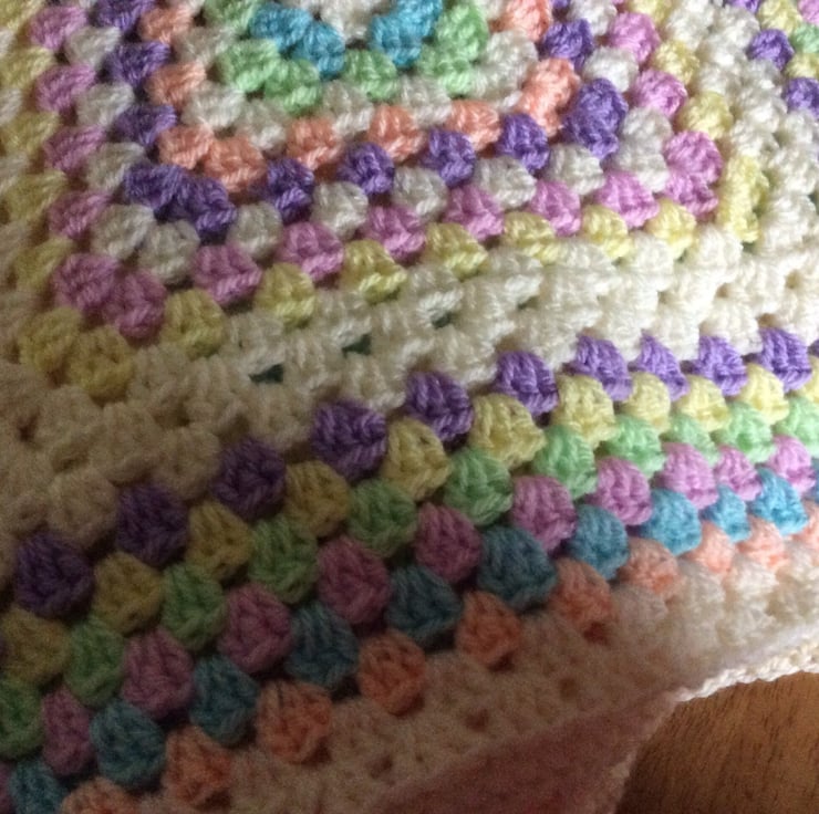Large granny square design crochet blanket - Folksy
