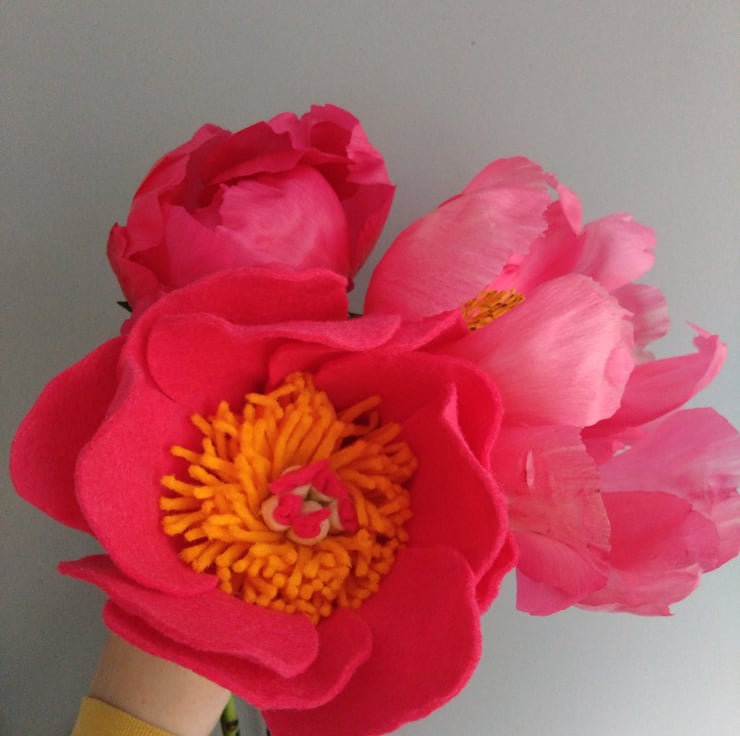 Felt Peony - Folksy