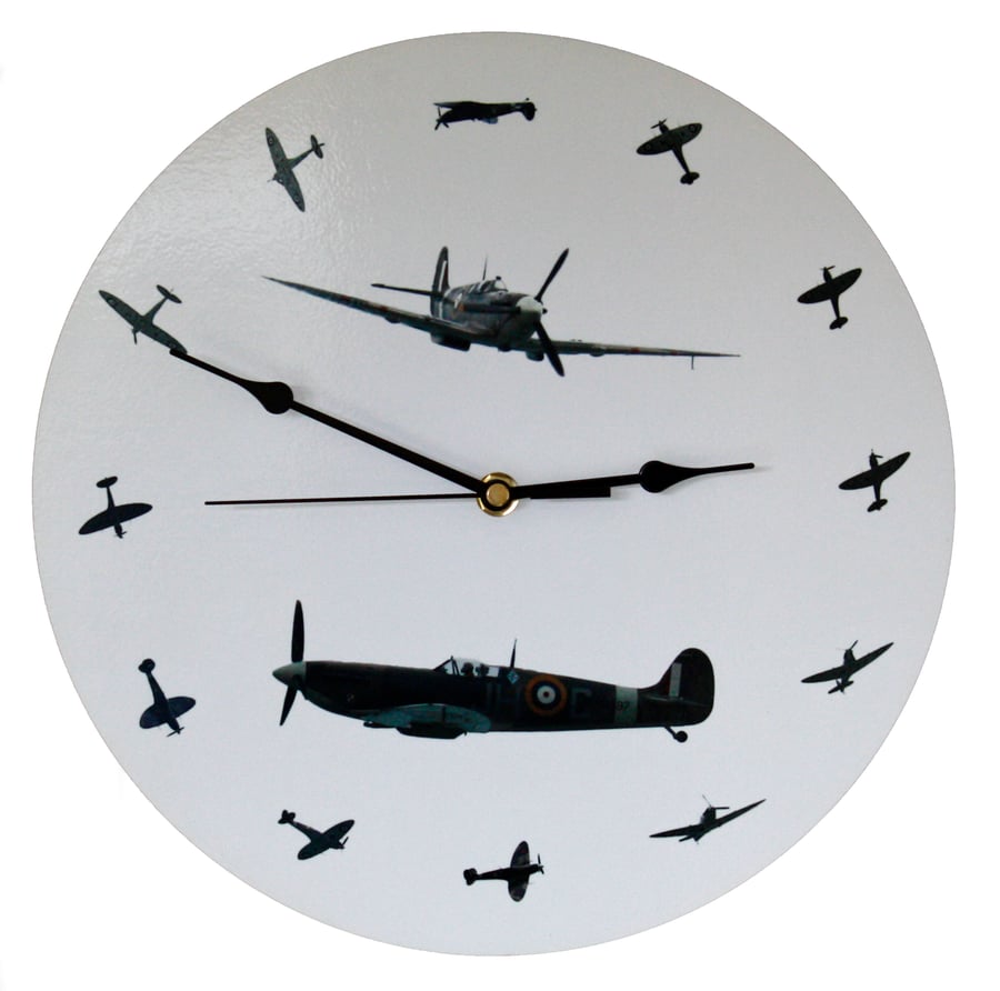 Large Spitfire Wall Clock 28.5cm diameter from ... - Folksy