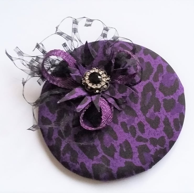 Purple & Black Leopard Print Cocktail Perch... - Folksy