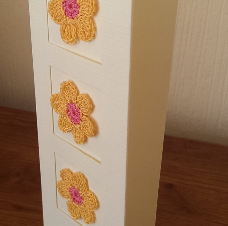 TALL CREAM LINEN EFFECT CARD- 3 LOVELY ORANGE ... - Folksy