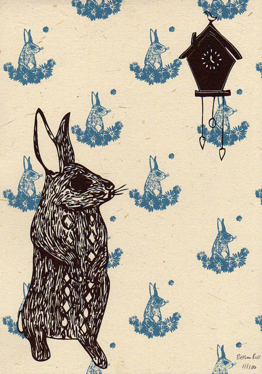 Art print 'Ralph the Rabbit' A4 Screen printed ... - Folksy