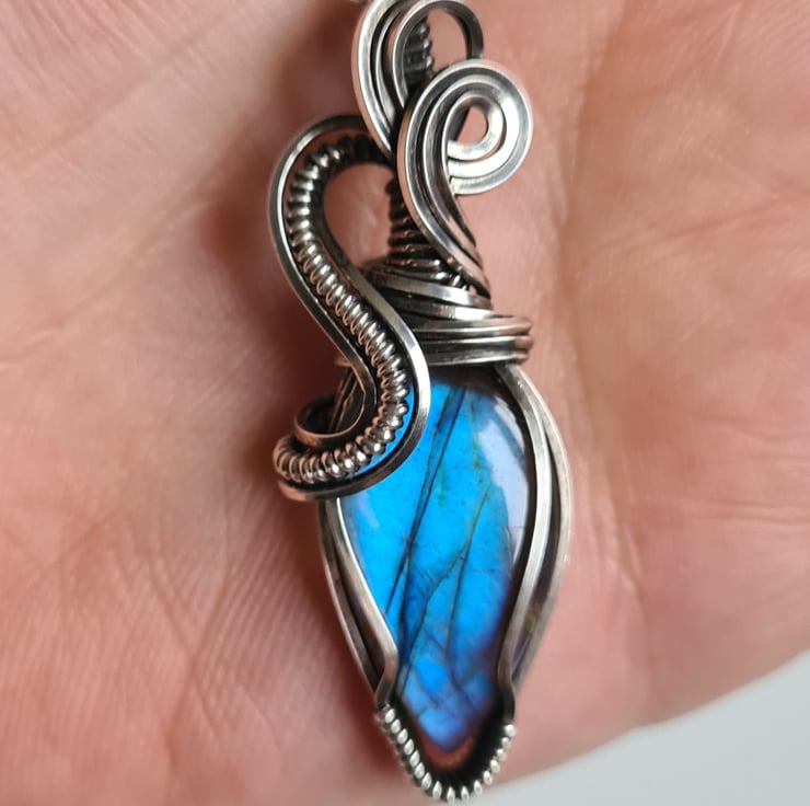 Handmade Natural Blue Labradorite & 925 Sil... - Folksy