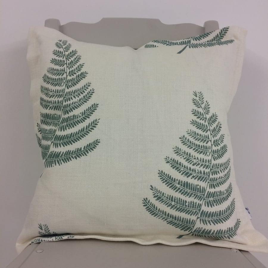 Cream Fern Print Cushion NEW SALE PRICE! - Folksy