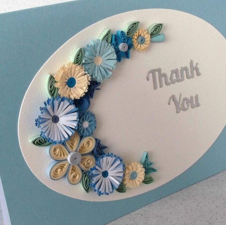 Quilled thank you card - Folksy