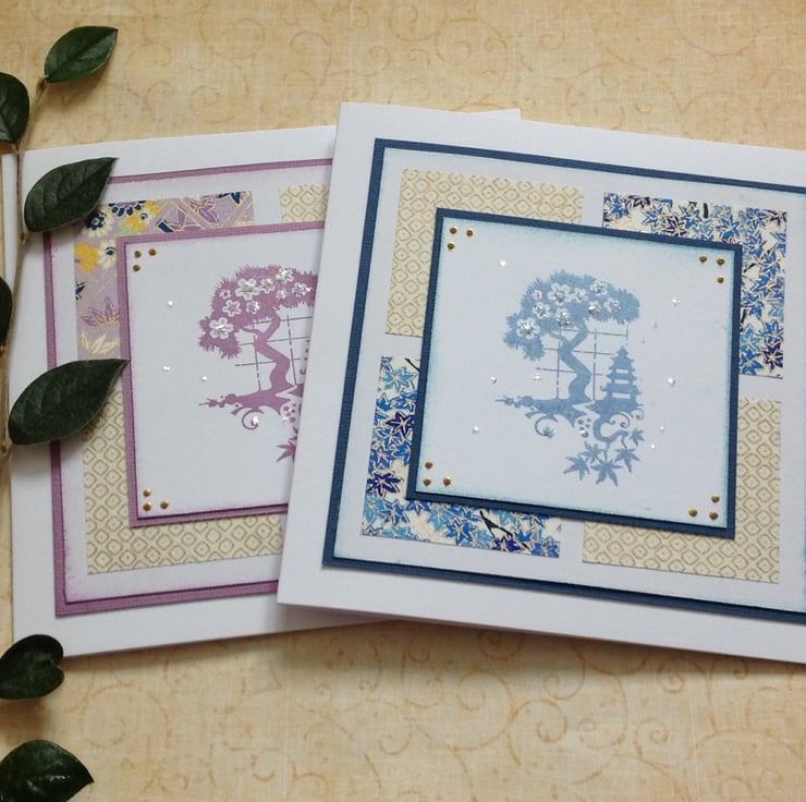 GREETINGS cards ( 2 x blank ) Yuzen . Japanese... - Folksy
