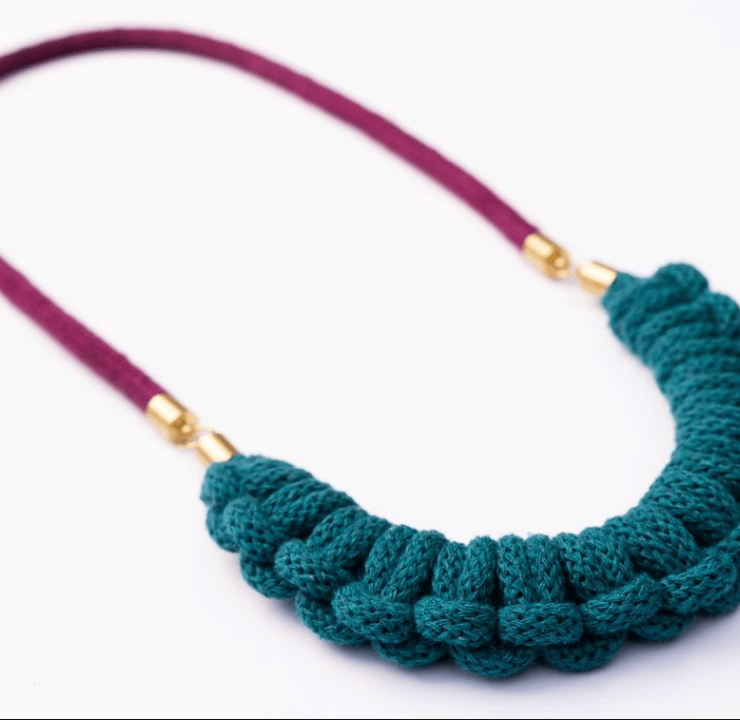 Recycled cotton rope knot necklace (The Lustleigh) - Folksy