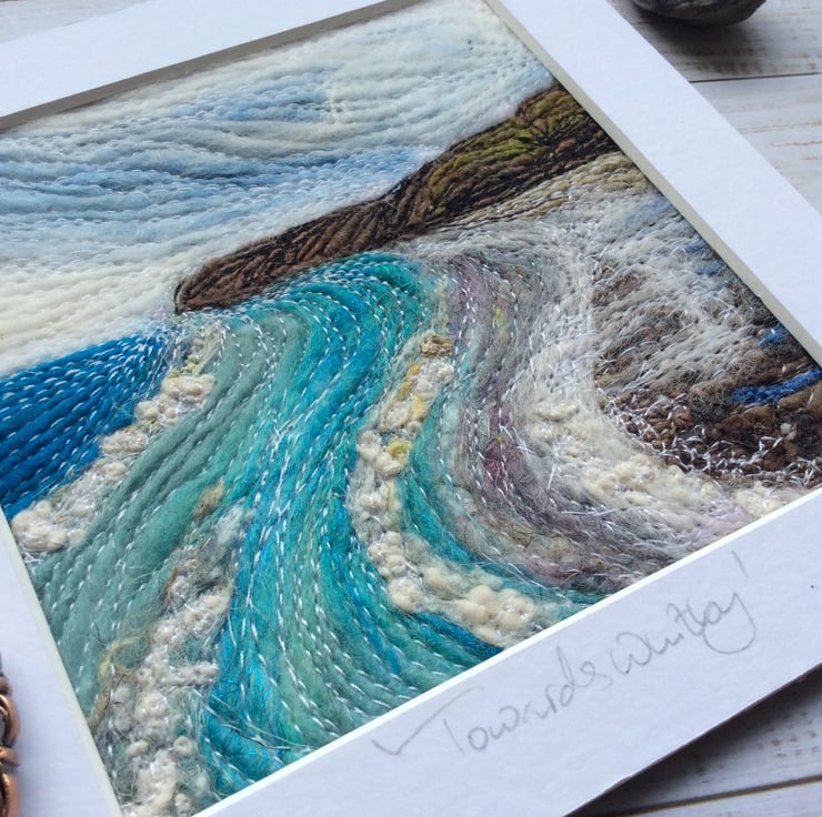 Embroidered needle felted seascape. - Folksy