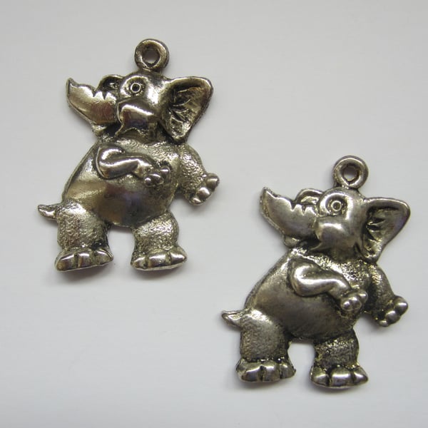 2 Large Elephant Charms 100% to Ukraine - Folksy
