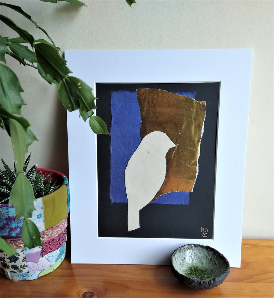 Small Bird Paper Collage - Folksy