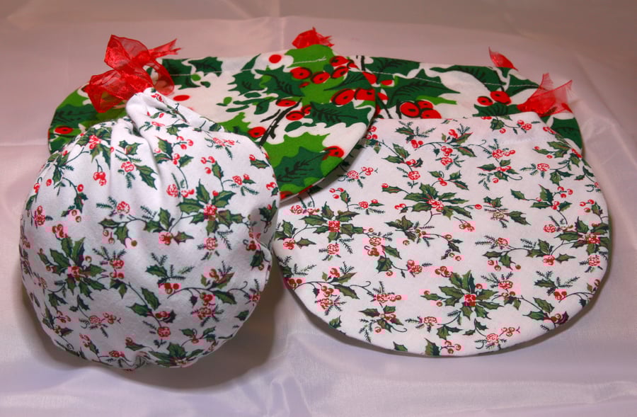 Christmas, Round Bags, Gift Wrap - Folksy