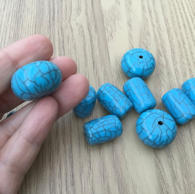 10 Large Statement Faux Turquoise Plastic Beads... - Folksy