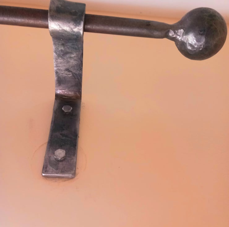 Forged Metal Curtain Rod, Heavy Duty Curtain Po... - Folksy
