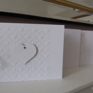 Pack of 5 Blank White Heart Cards - Folksy