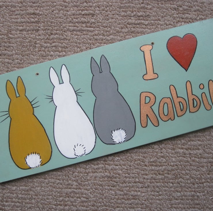 Bunny Rabbit Hutch or Shed Sign Painting - Folksy