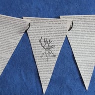 Stag Paper Book Pages Bunting - Folksy