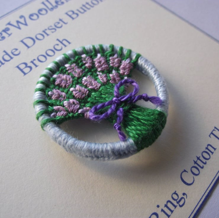 Lavender Bouquet Dorset Button Brooch, Lavende... - Folksy