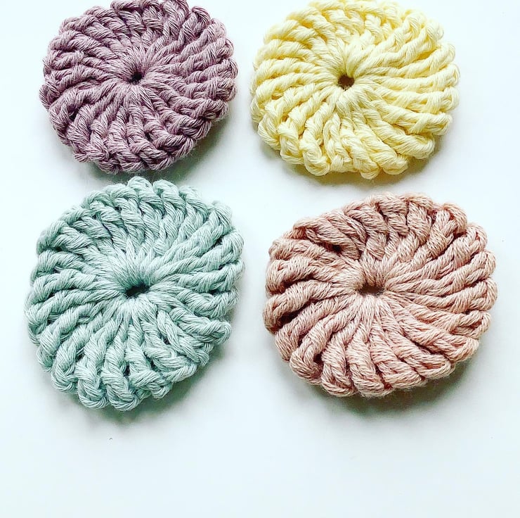 Crochet face scrubbies, pack of four, pastel or... - Folksy