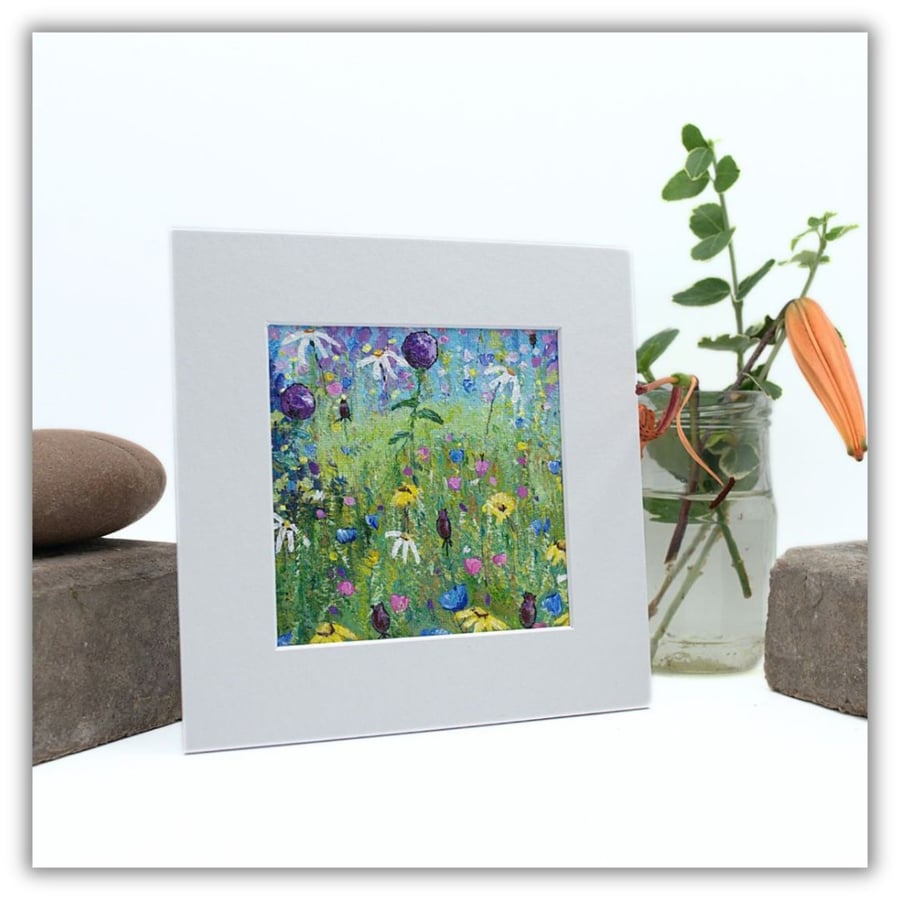 A small mounted wildflower painting - original ... - Folksy