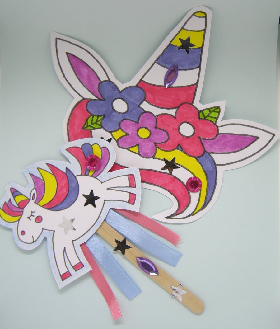 Craft kit make a unicorn wand and crown - Folksy