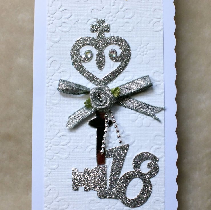 18th Birthday Key Luxury Handmade Card - Folksy