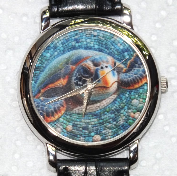 Turtle Dial Art Quartz Wristwatch - Folksy