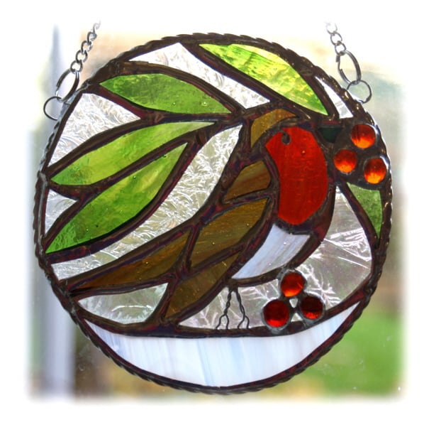 Robin Picture Stained Glass Suncatcher British ... - Folksy