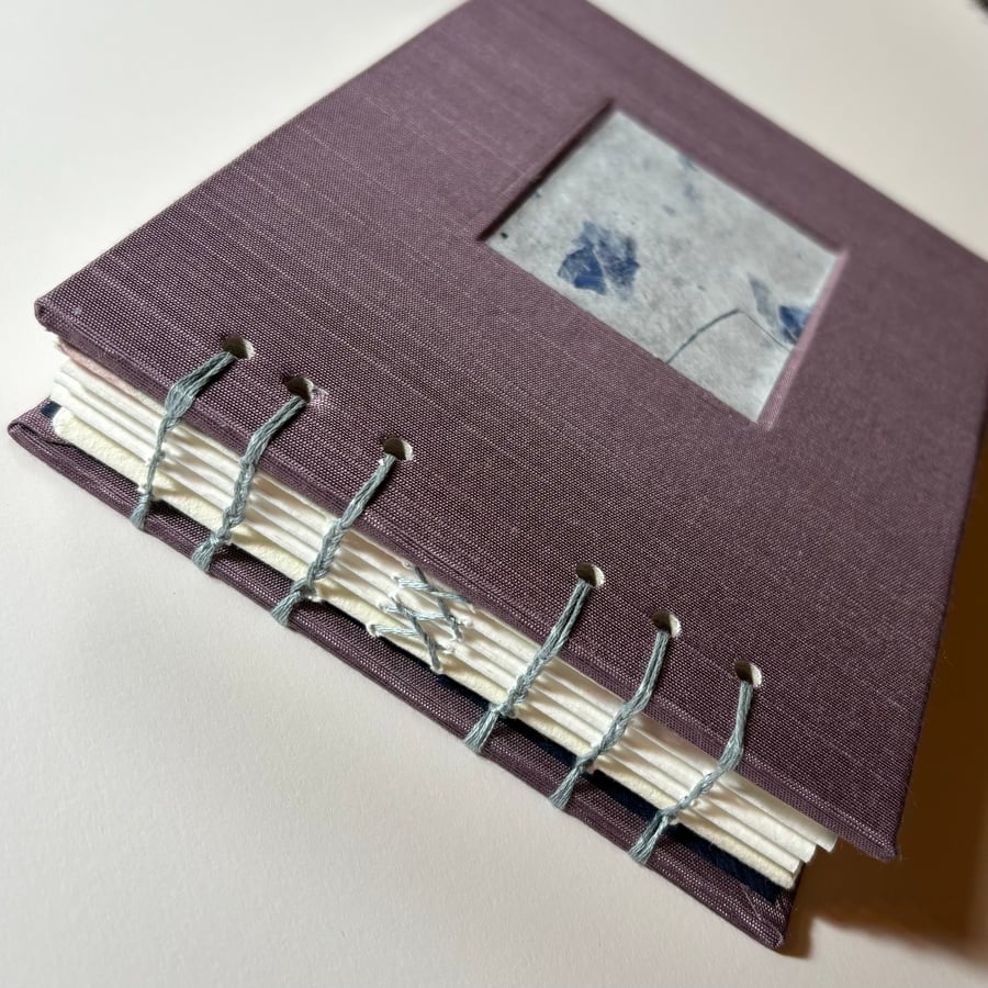 Coptic-Stitched Book in Japanese silk book cloth - Folksy