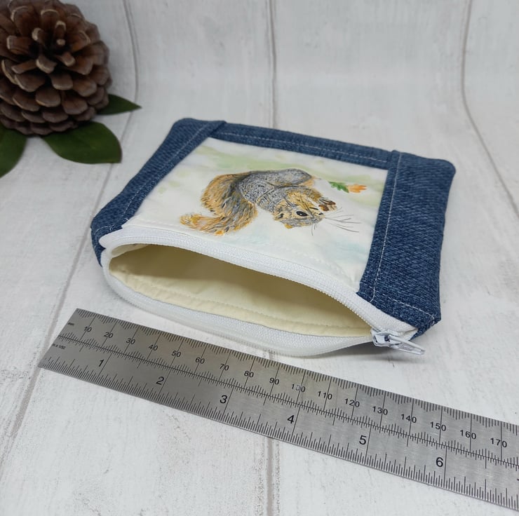 Squirrel purse, Large blue coin purse, Squirrel... - Folksy