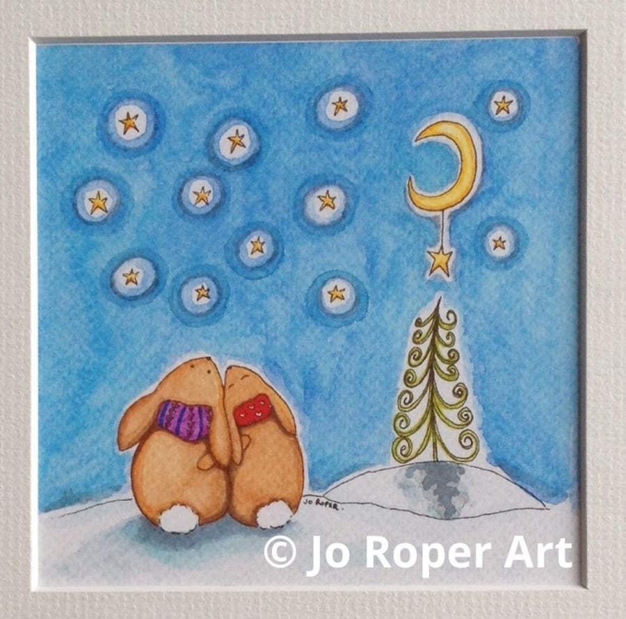 Warm hugs mounted print Jo Roper - Folksy