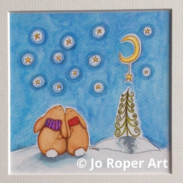 Warm hugs mounted print Jo Roper - Folksy