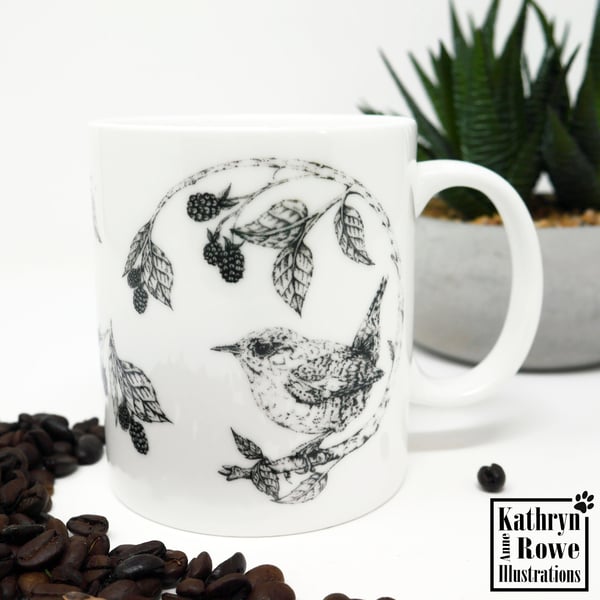 Wren, Wren Mug, Bird Gift, Bird Mug, Fine Bone ... - Folksy