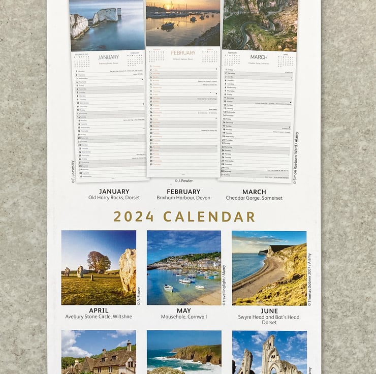 2024 West Country Slim Wall Calendar Somerset D... - Folksy