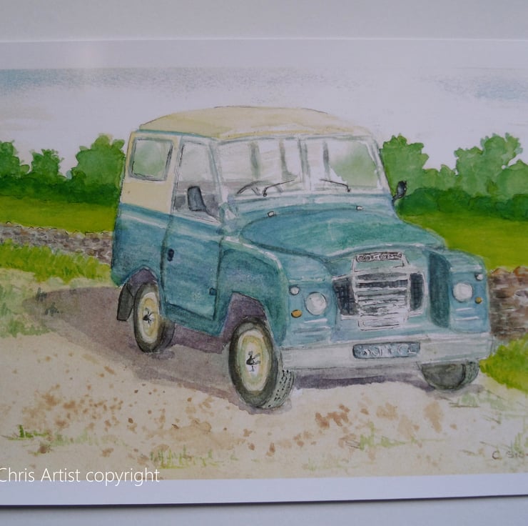 Art print Land Rover Series III from original w... - Folksy